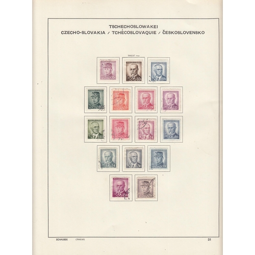 A sparse European stamp collection in x22 pre-printed Schaubek albums ...