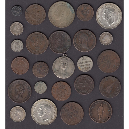 A small accumulation of circulated 19th & 20th Century coins plus odd ...