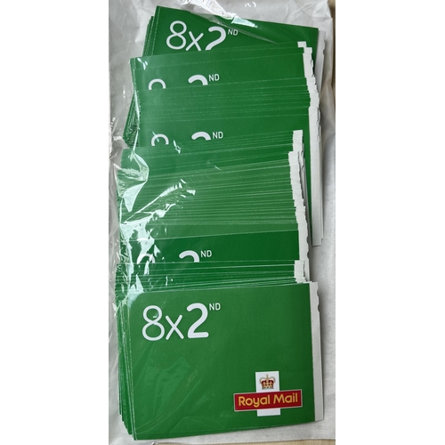 An accumulation of x93 2nd Class x8 self-adhesive barcode booklets ...