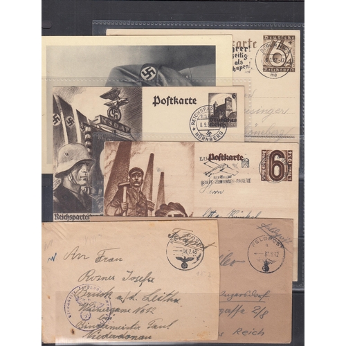 Range of Nazi Propaganda cards and the like in album,28 or so used or ...