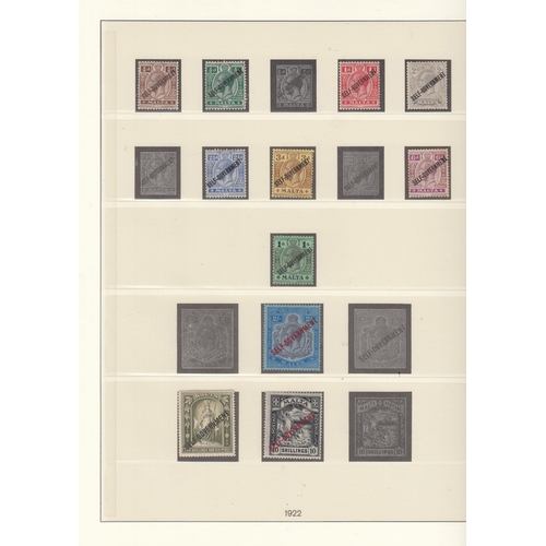 A x3 volume mint Maltese stamp collection from 1860 to 1987, noted QV ...