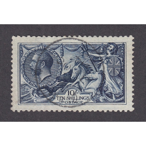 1913 Waterlow 10/- indigo-blue fine used with cds, Cat £475, SG402
