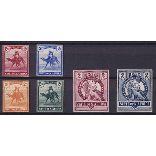 De La Rue 1890s ‘State of North Africa’ imperf Essay stamps x6, recess ...