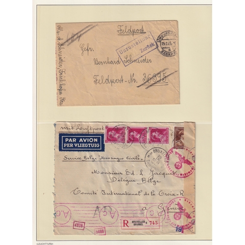 Collection of 16 WW2 covers on pages with a variety of censors ...