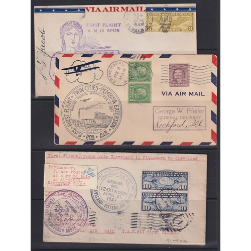 1918/32 collection of 136 USA First Flight covers written up on pages ...