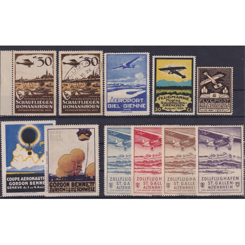 A group of x11 semi-official Air stamps and vignettes including Air ...