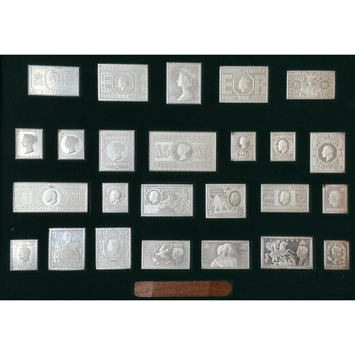 The Stamps of Royalty Collection of Sterling silver stamp ingots, set ...