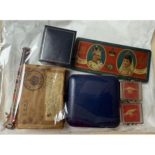 A small group of British Military related items including RAF pin ...