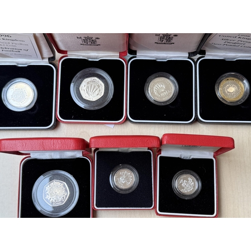 A group of x7 UK QEII Silver Proof Piedfort Coins, includes 1986 & 1987 ...