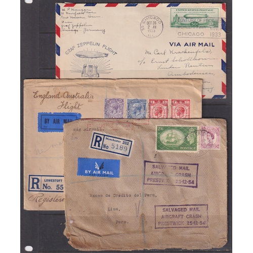 Accumulation of 65 airmail covers in packet, many from Canada and USA ...