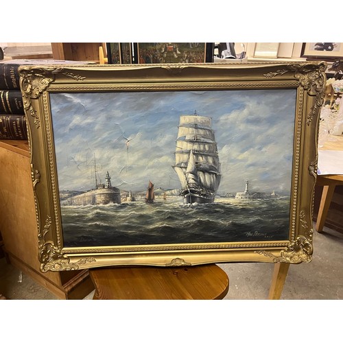 Max Parsons (1915-1998) - "HMS Victory" oil on panel 49cm x 69cm ...