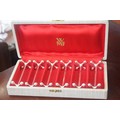 A set of six WMF silver-plated knife rests, in lined box, 19cm wide.