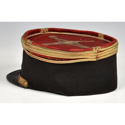 Two French Military kepi one having grey felt body with silver lace ...