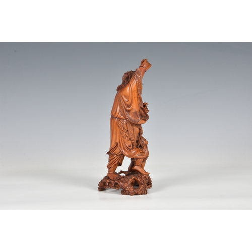 A finely carved Chinese boxwood figure of Liu Hai, probably 19th ...