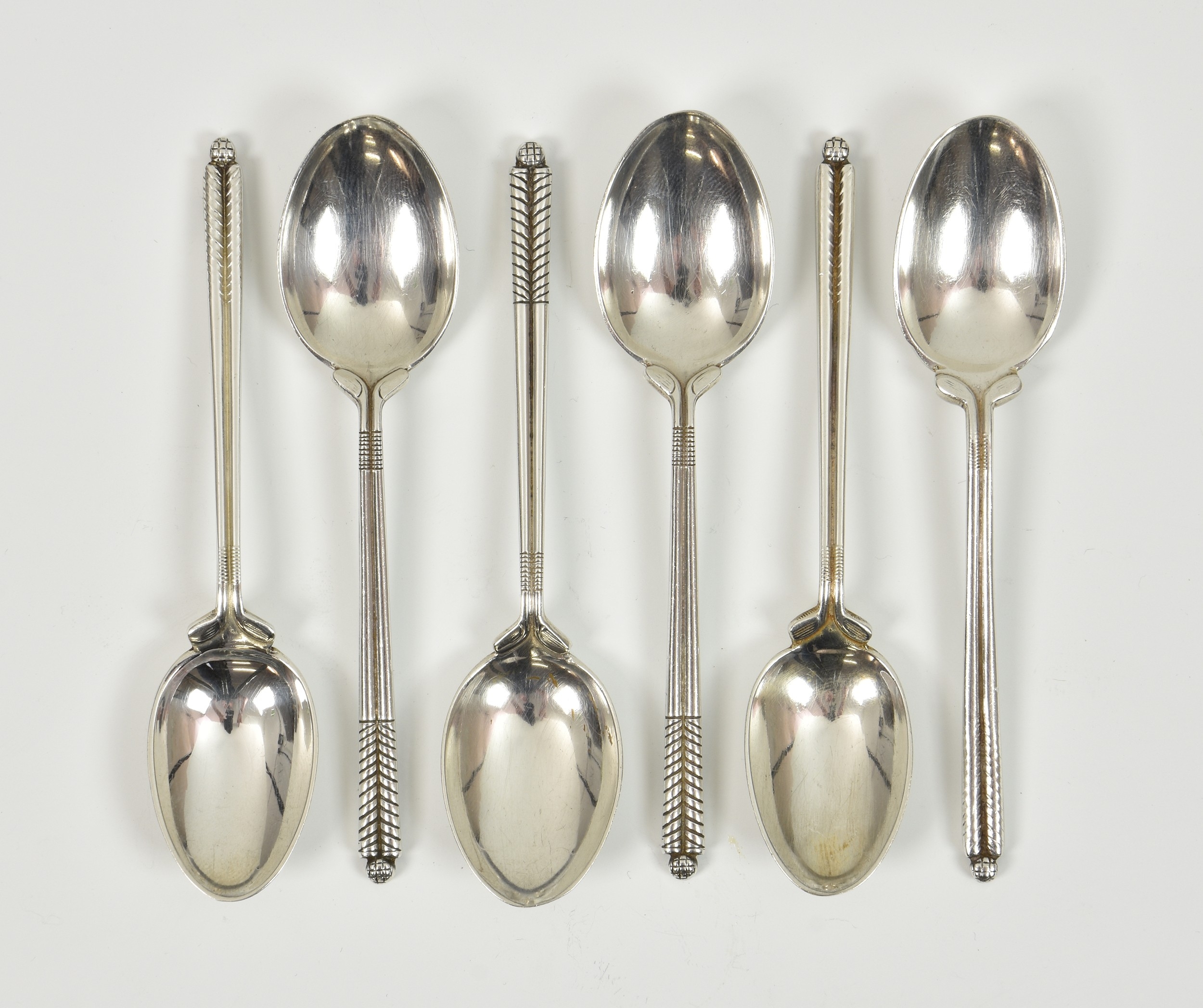 A matched set of six novelty golfing teaspoonsMaker's W H Darby & Sons ...