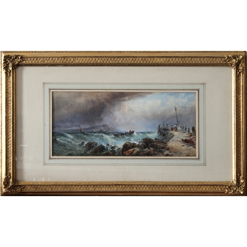 Edwin Hayes RAH(1819 - 1904), Lamlash Pier, Isle of Arran watercolour ...