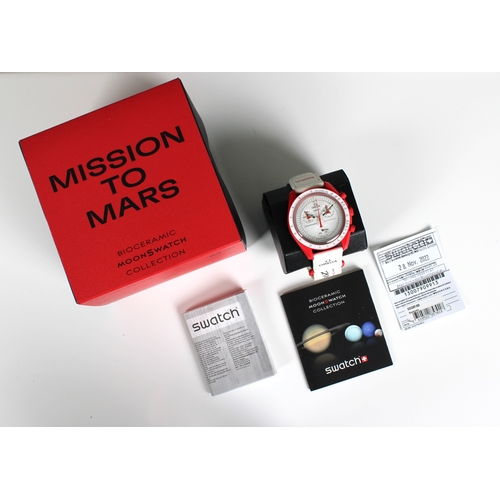 Swatch X Omega, MOONSWATCH, Mission to Mars wrist watch A bioceramic ...