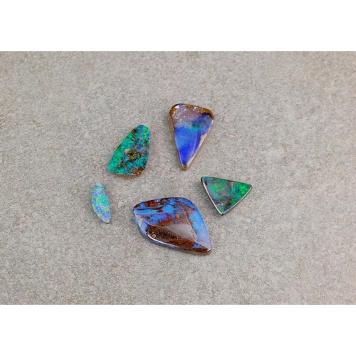 A collection of loose boulder opals in various shapes. (5)