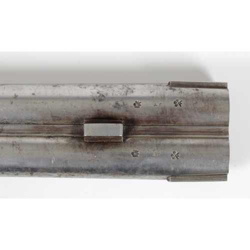 Flintlock over-under parts, Hampton & Son marked on action plates, the ...