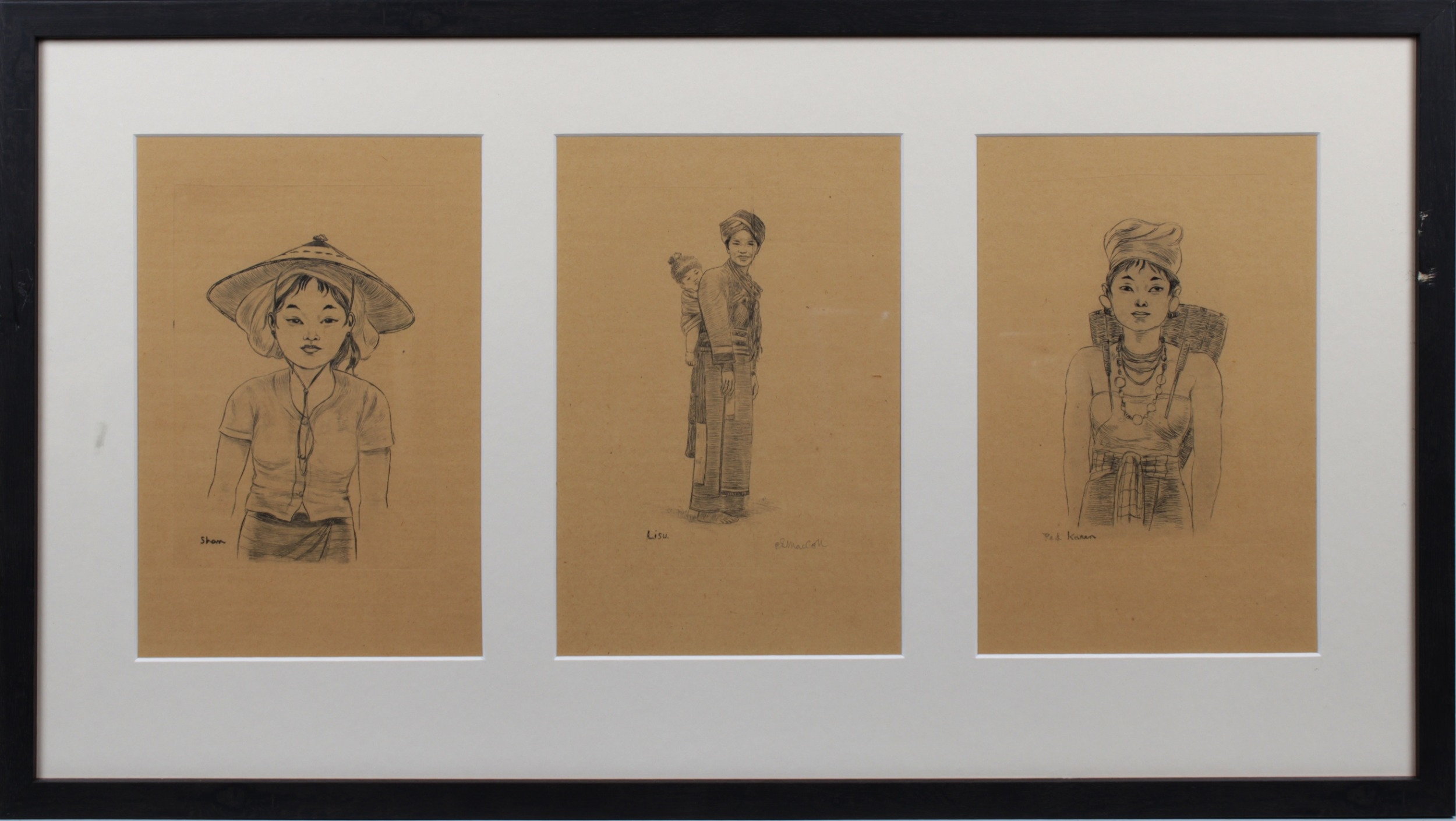 Eric Gordon MacColl (Anglo-Burmese, 1896 - 1973), Six Burmese figure ...