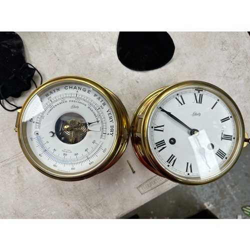 Schatz Royal Brass Ships Clock & Barometer
