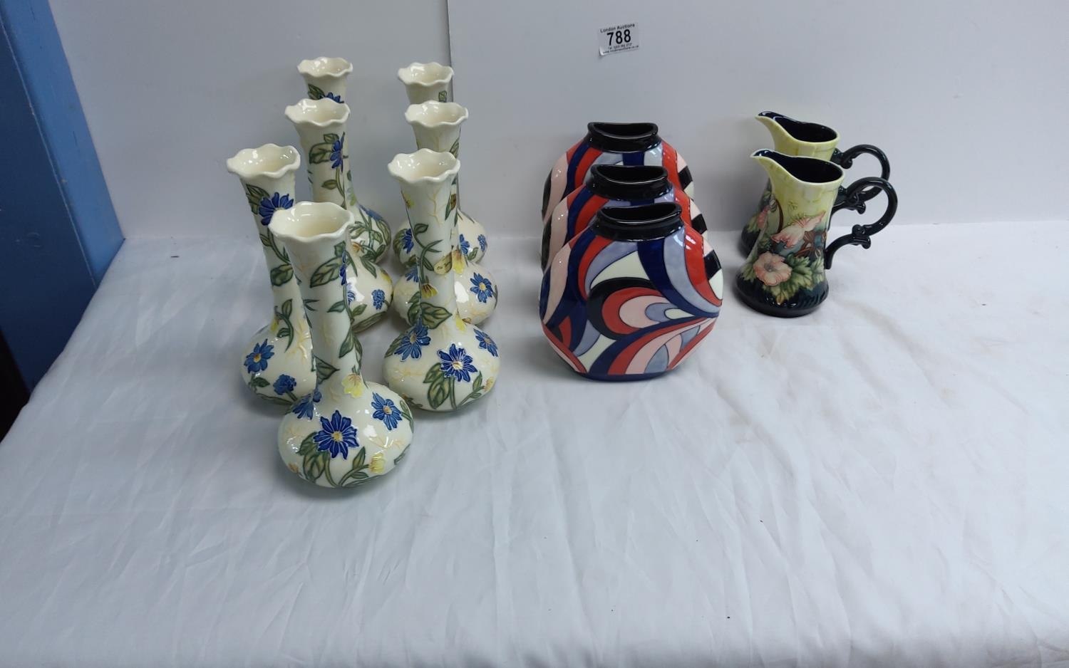 Lot of 11 Mint and Boxed Old Tulip Ware Vases etc