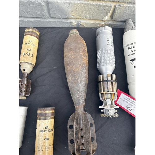Good Collection of Inert Mortar Shells First World War to 1990s with ...