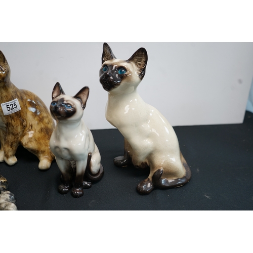 Group of 4 Winstanley Pottery Cats and Two Jema Cats