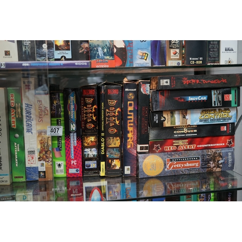 Shelf of Retro PC Games and Software