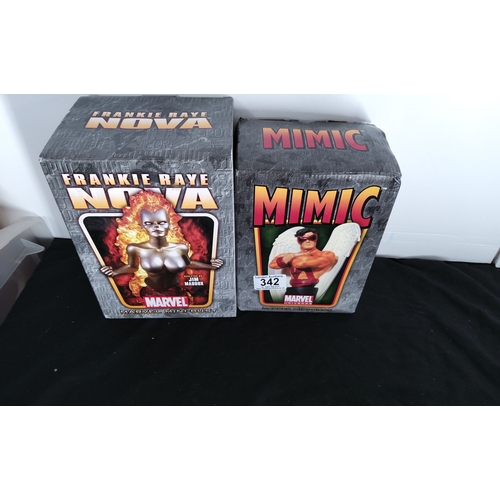 2 Mint & Boxed Marvel Mini-Bust "MIMIC" & "Frankie Raye NOVA"
