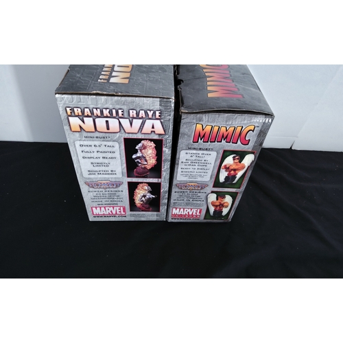 2 Mint & Boxed Marvel Mini-Bust "MIMIC" & "Frankie Raye NOVA"