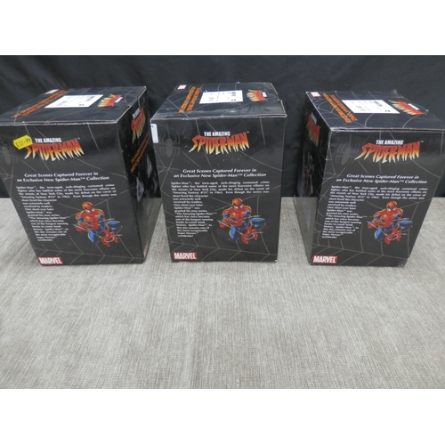 Three Mint & boxed Limited edition Marvel "The Amazing Spider-Man" figures.