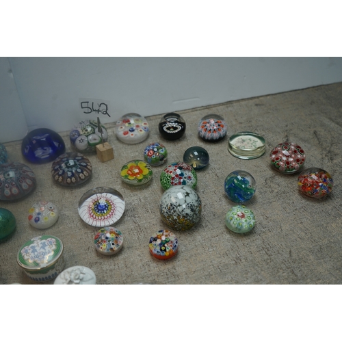 A Large Collection of Glass paperweights