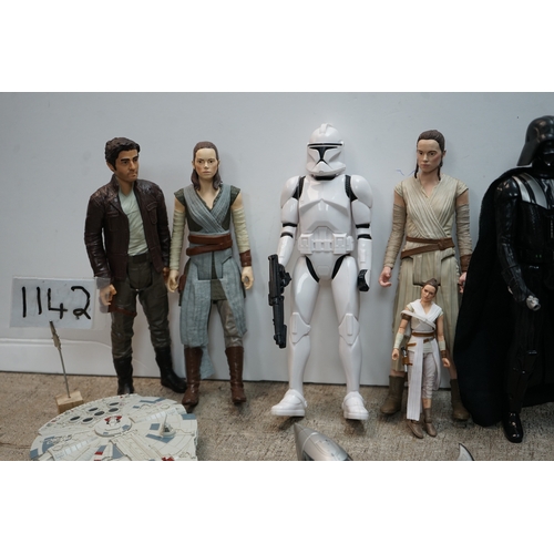 Collection of Star Wars action figures and vehicles, including ...