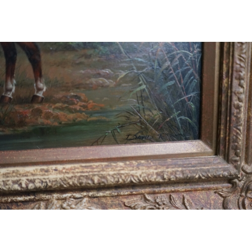 David Ronald (20th Century), rural landscape with a horse and mare in a ...
