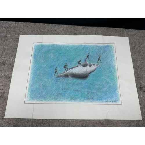 Peter Samuelson (British 1912-1996) A Pen and Ink Drawing - Figures on ...