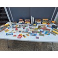 Collection of model train items and vehicles, including various brands ...