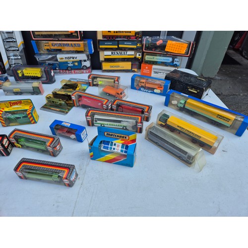 Collection of model train items and vehicles, including various brands ...