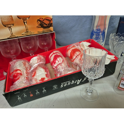 A Lot of Glass to include Boxed Vintage Matignon Crystal Set ...