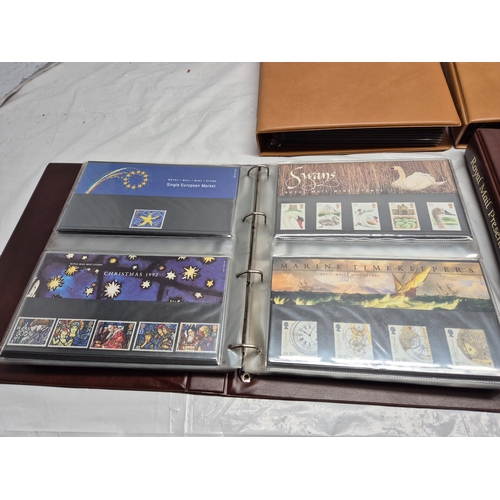 Four Albums of UK Royal Mail Stamp Presentation Packs (approx 180 packs ...