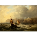 Frederick Calvert (c.1790-1844) Fishing Boats in a Squall off the Coast ...