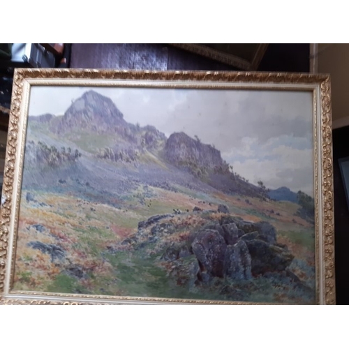 Thomas Greenhalgh, 1848-1906. Pair of watercolours, rocky landscapes ...