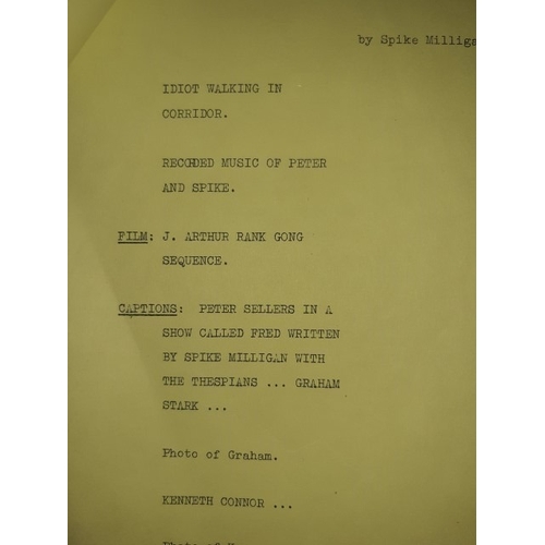 Original studio working script for ‘A Show Called Fred’ written by ...