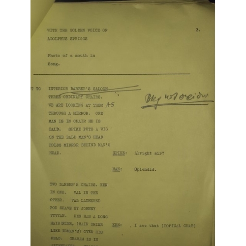 Original studio working script for ‘A Show Called Fred’ written by ...