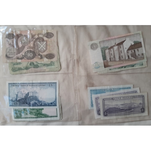 A collection of early Scottish and Isle of Man bank-notes in various ...