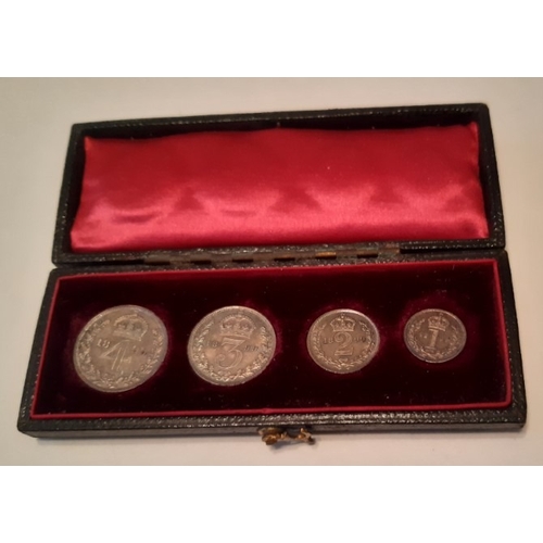A boxed 1899 Maundy coin set. Collection on the day or by appointment ...