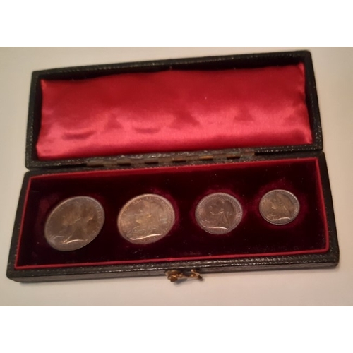 A boxed 1899 Maundy coin set. Collection on the day or by appointment ...