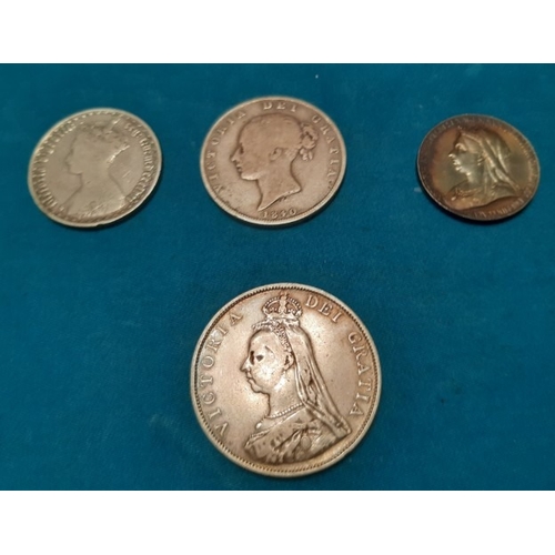Collection of Victorian silver coins, a Victoria gothic florin, 1840 ...