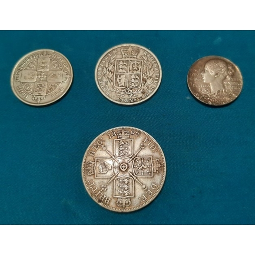 Collection of Victorian silver coins, a Victoria gothic florin, 1840 ...