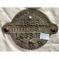 Nine unrestored early LMS railway wagon plates. One 12 ton dated 1938 ...